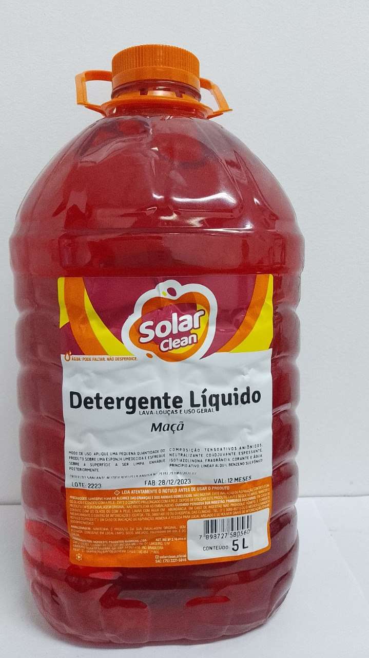 DETERGENTE LIQUIDO SOLAR CLEAN 5L - JUPLAST & Cia